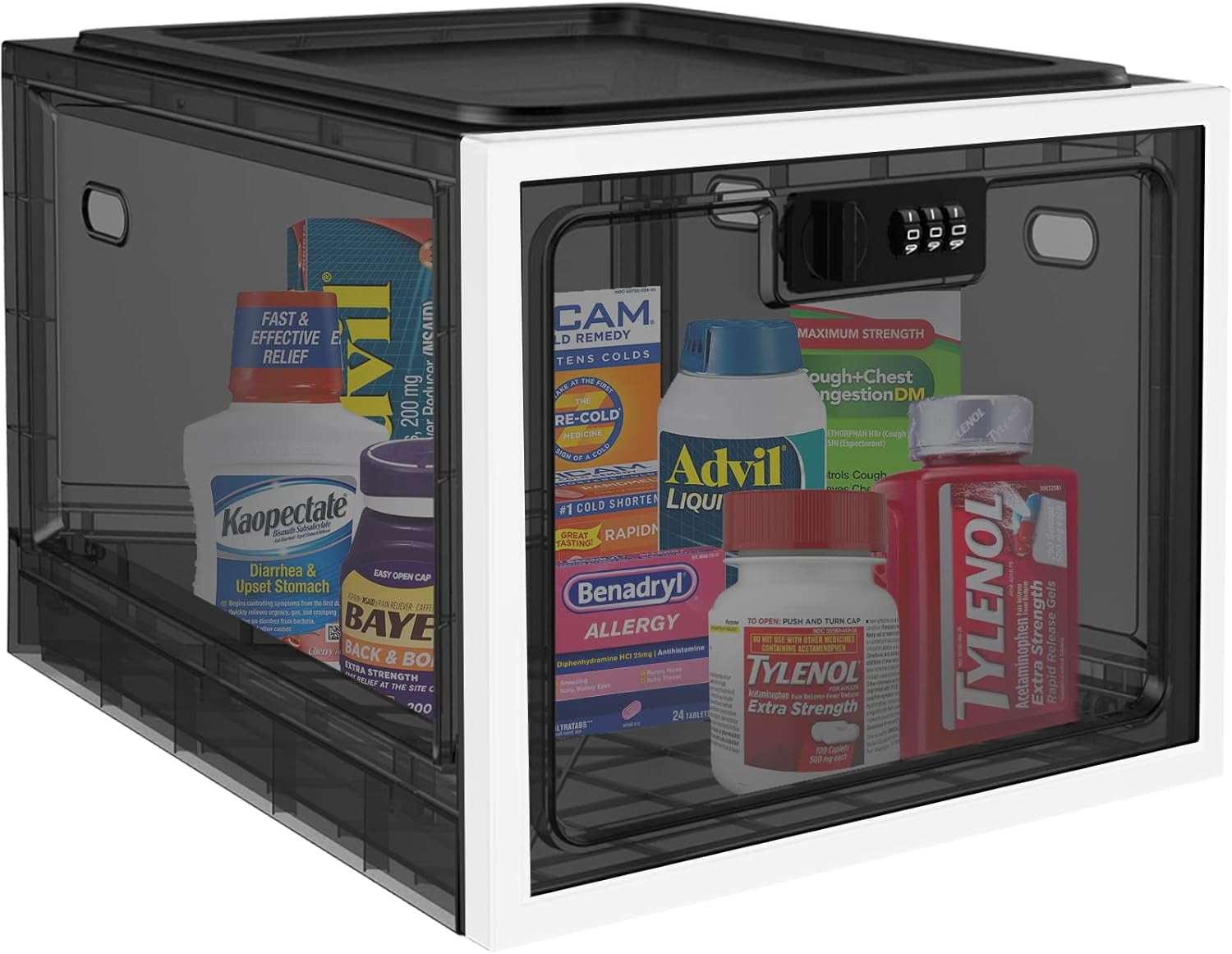 Lock Box for Medication Safe, Medicine Lock Box, Black Lockable Storage ...