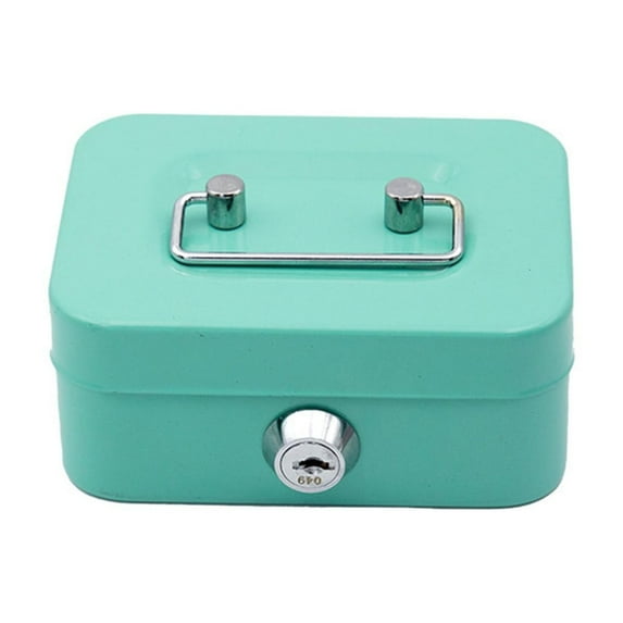 Lock Box, Steel Mini Piggy Bank Safe Box with Key Lock for Kids Cash ...