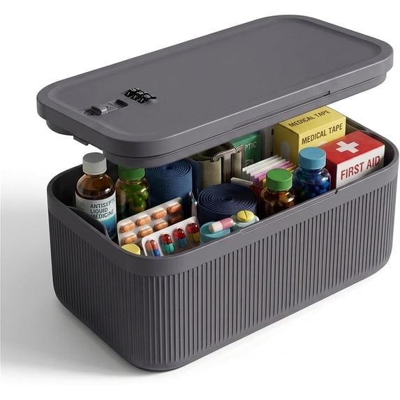 Lock Box with Combination Lock, 2L Lockable Storage Box for , Pills ...