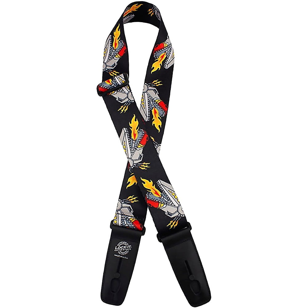 Lock-It Straps Polymer Plush 2" Locking Guitar Strap Robot T-Rex ...
