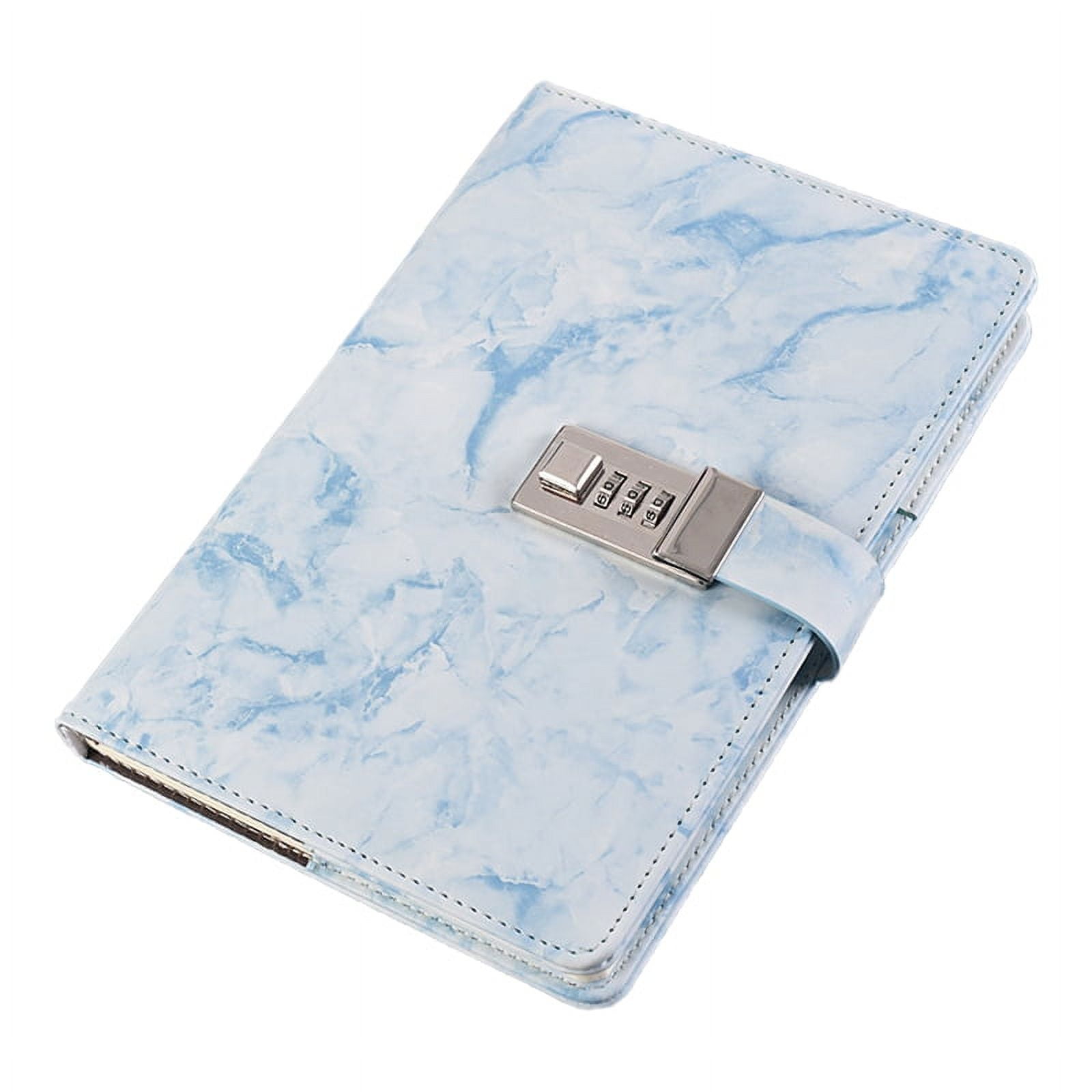 Lock Journal Safe Reliable Marble Grain Faux Leather Journal Diary ...
