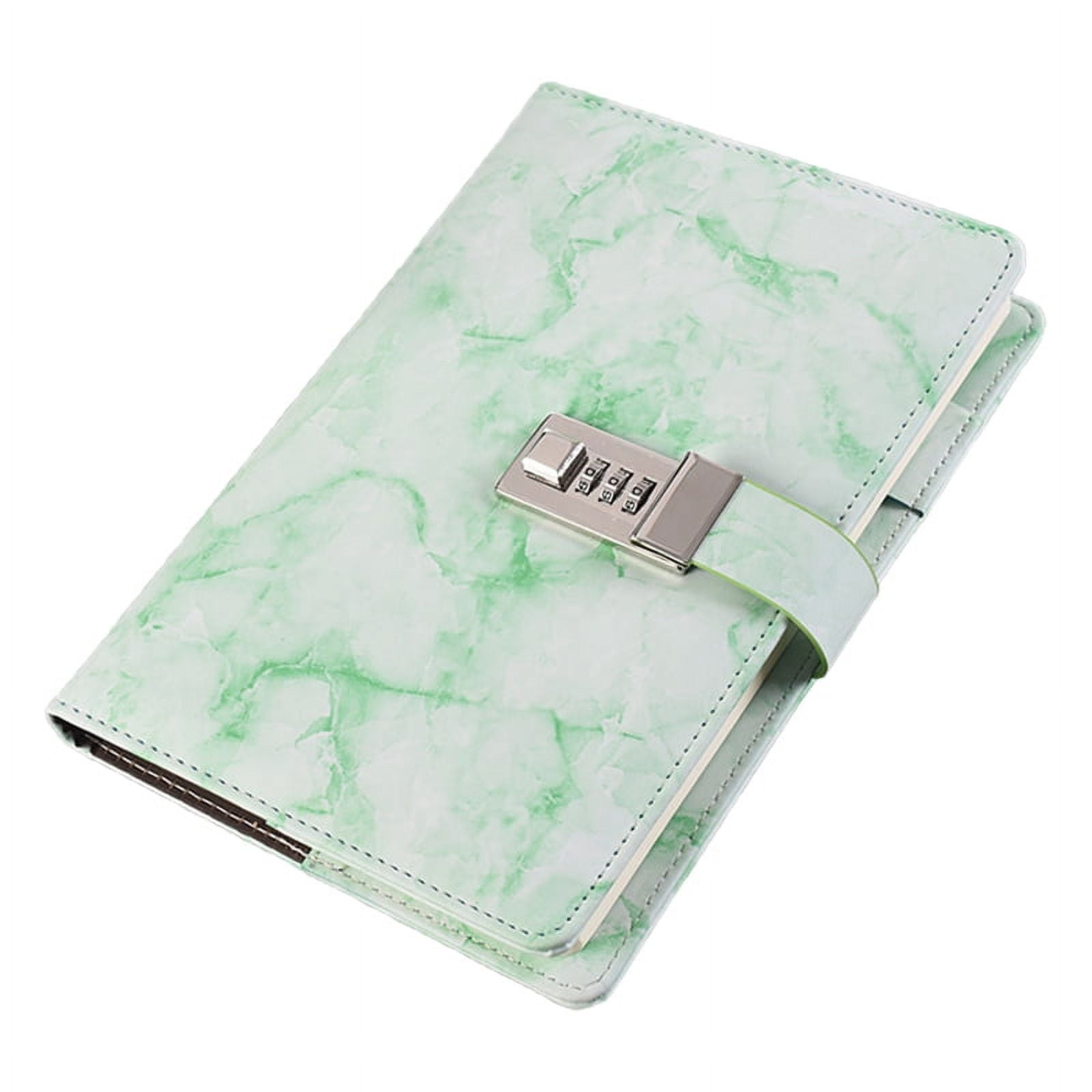 Lock Journal Safe Reliable Marble Grain Faux Leather Journal Diary ...