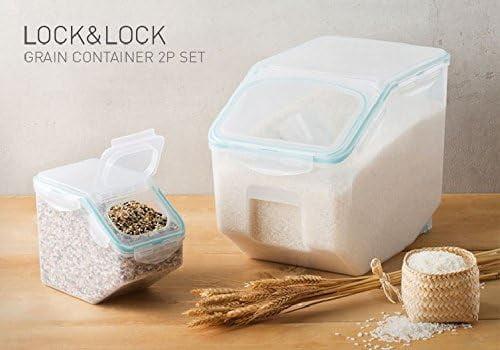 Lock & Lock Grain Rice Storage Bin Dog Food Containers Set Leak Proof ...