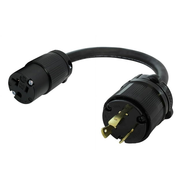 Lock Male 3-Pin Plug to 5-15/20R 3-Prong Female Receptacle Outlet NEMA ...