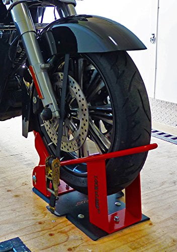 Lock N Load BK1000 Motorcycle Wheel Chock Orange/ Black Solid Steel ...