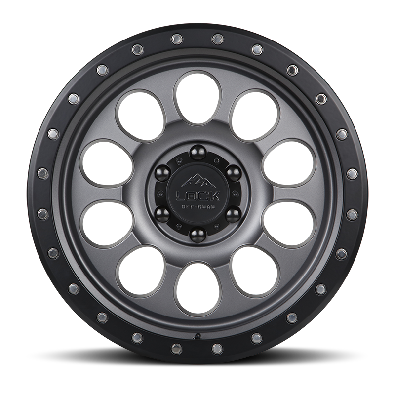 Lock OffRoad For 50CAL 20x9 6x139.7 -12et 106.2 Matte Gray w/ Matte ...