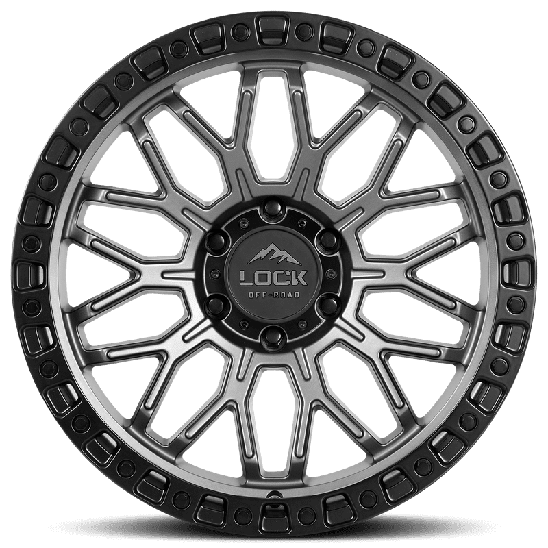 Lock OffRoad For Krawler 20x10 6x139.7 -18et 106.2 Matte Gray w/ Matte ...