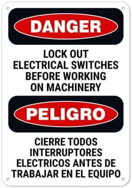 Lock Out Electrical Switches Before Working On Machinery Bilinguan ...