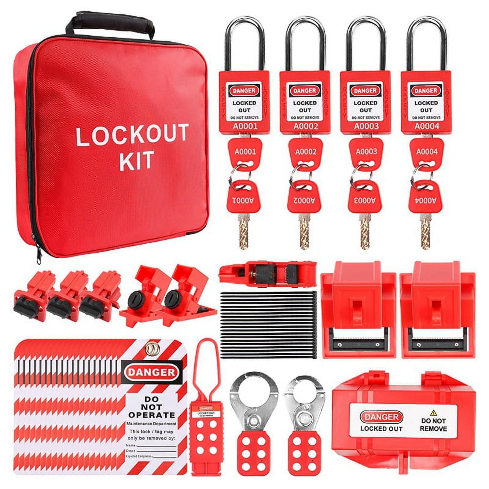 Lock Out Tag Kits Electrical,57 Lockout Tagout Kit with Breaker Hasps ...