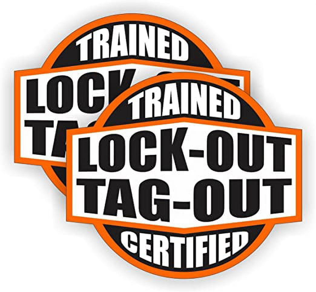 Lock Out Tag Out Trained & Certified Hard Hat Sticker / Helmet Decal ...