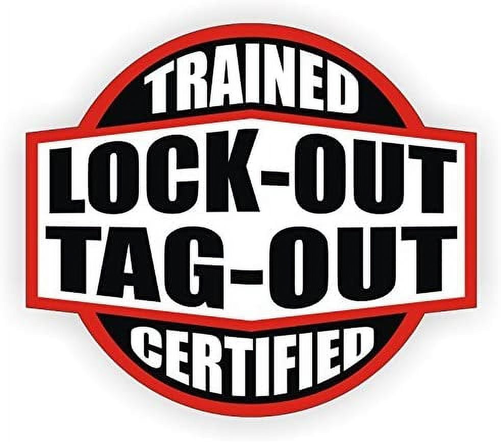 Lock Out Tag Out Trained & Certified Hard Hat Sticker / Helmet Decal ...