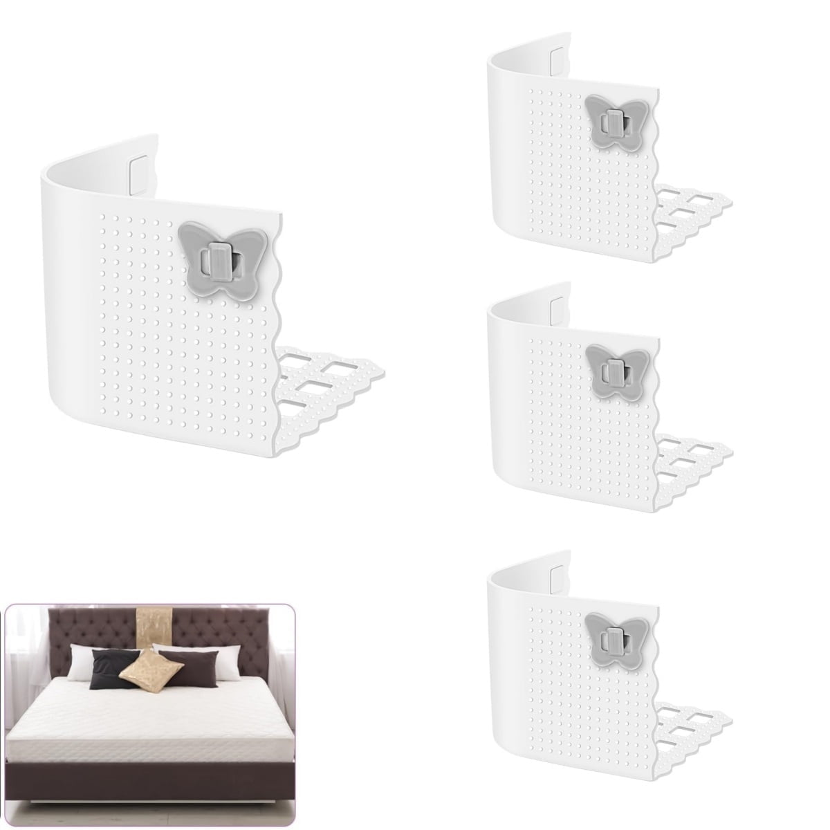 Lock Sheet Holders Set,QZS Bed Sheet Tightener Fixing Strip,White Heavy ...