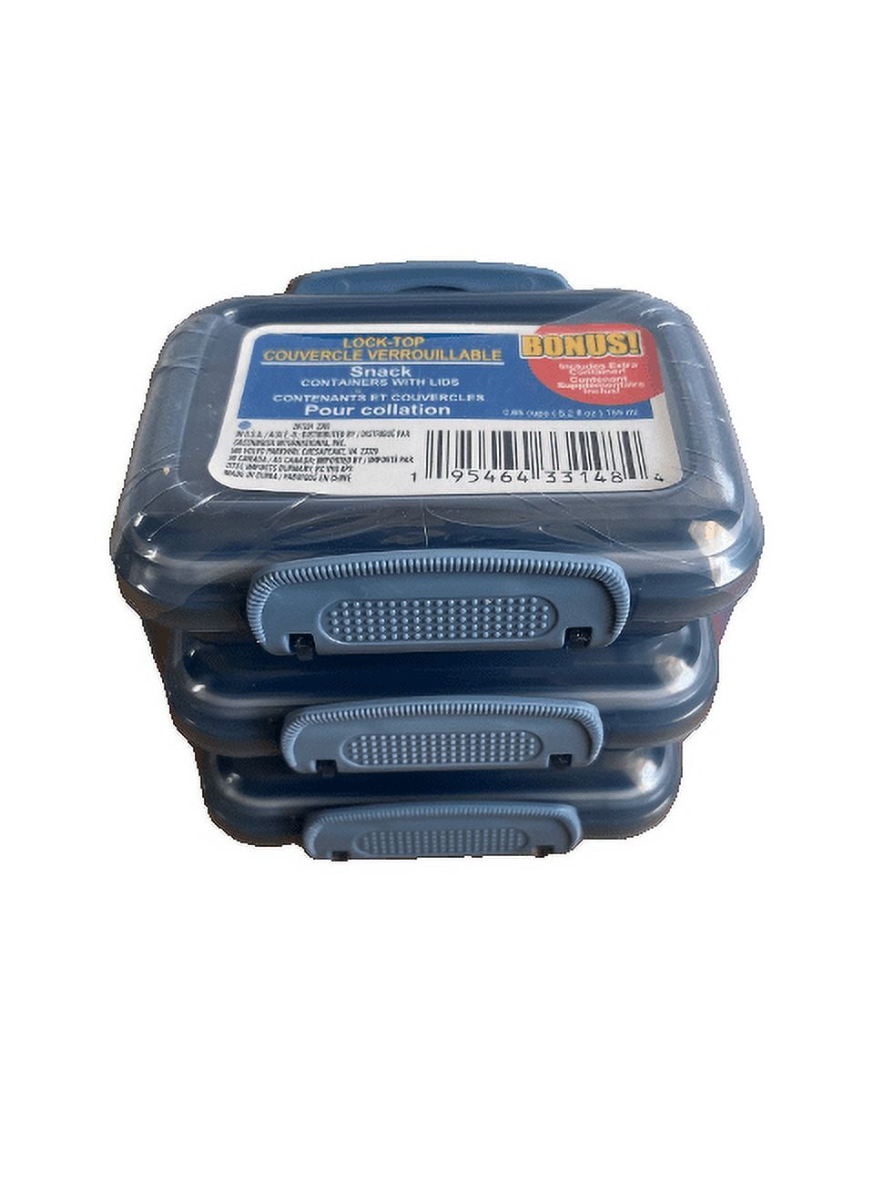 Lock-Top Snack Containers with Snap Latch Lids, 3 pack (Blue) - Walmart.com