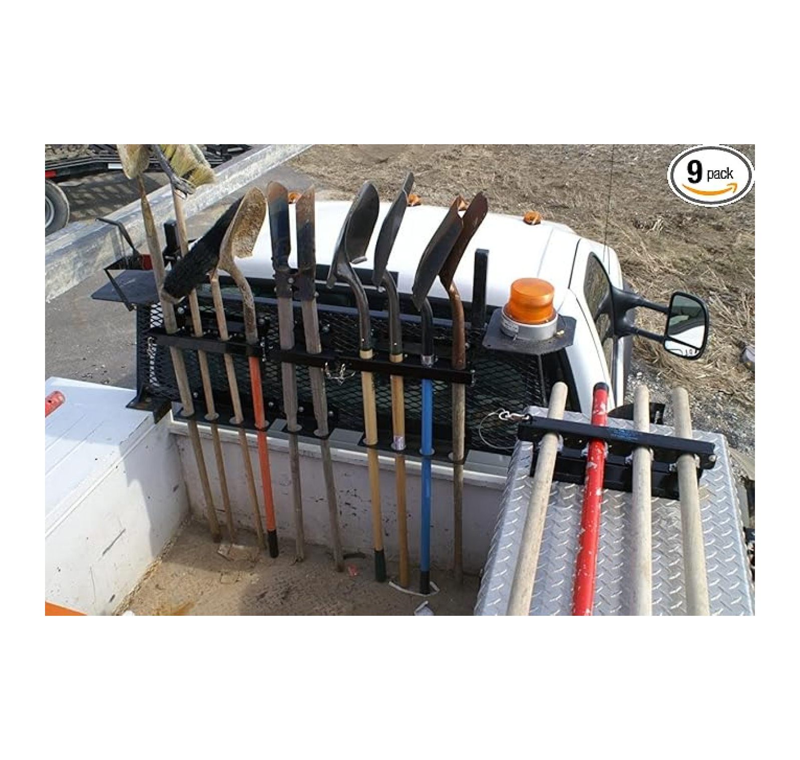 LockJaw Heavy Duty Steel 4 Hole Shovel Holder for Truck Beds - 4 Slot ...