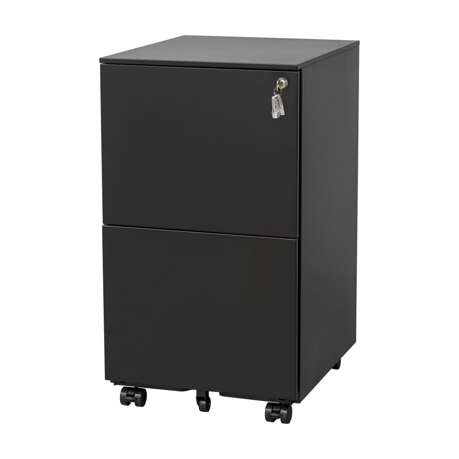 Lockable 2 Drawer Steel Mobile Filing Cabinet with Anti-tilt Wheels for ...