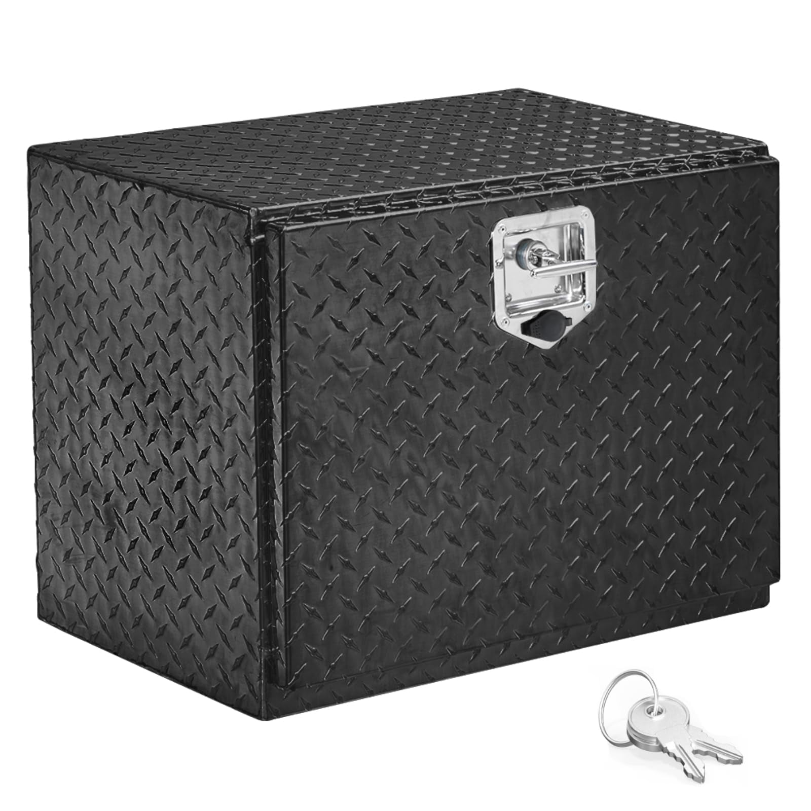 Lockable 24" Aluminum Tool Box, Diamond Plate Truck Bed Storage Chest ...