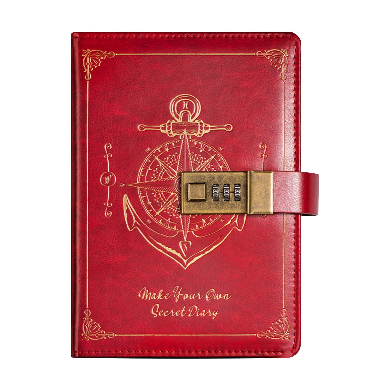 Lockable B6 Leather Password Notebook - Secure Diary with Key for ...