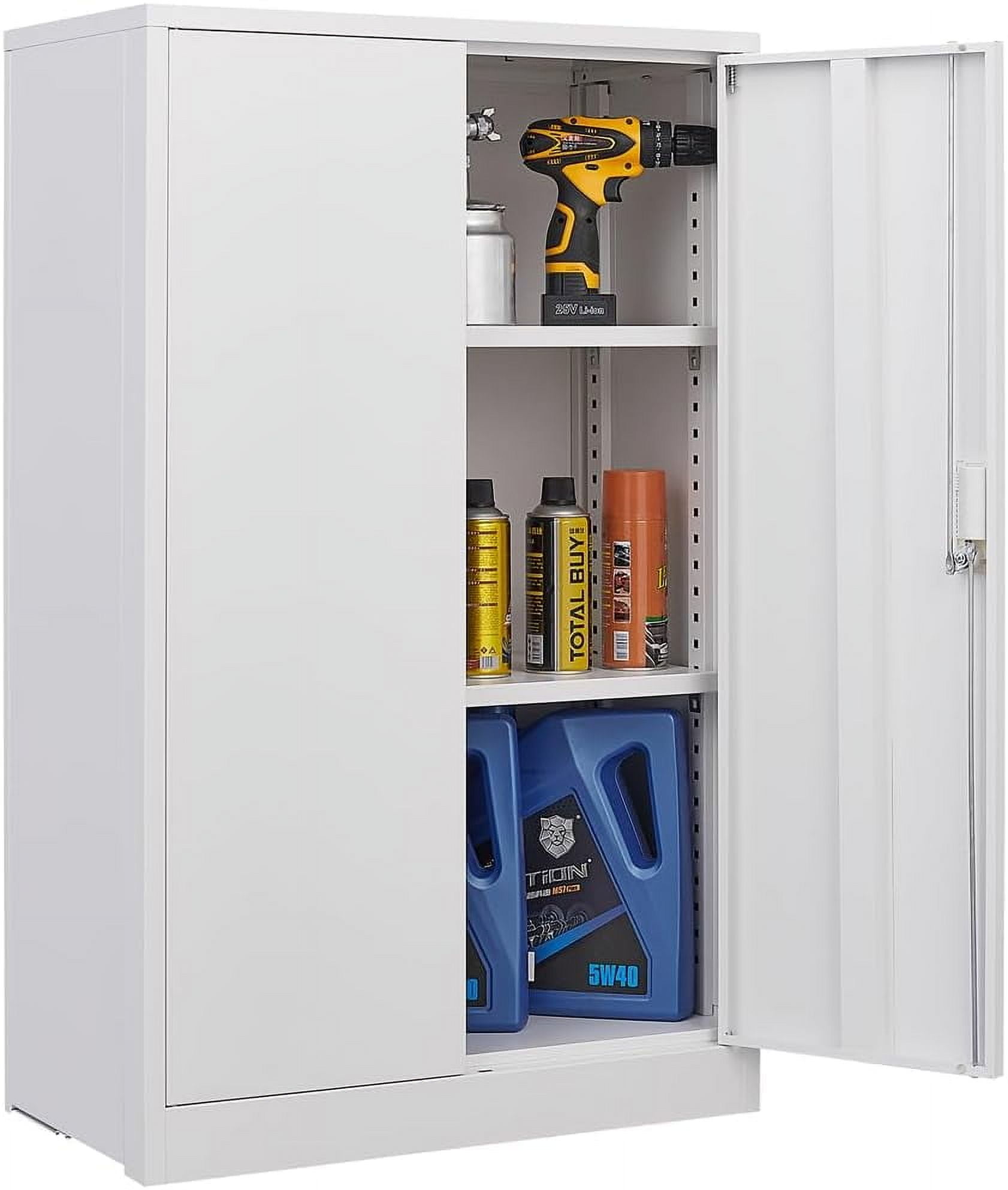 Lockable Cabinet Metal Storage Cabinet, 42" Locking Metal Storage ...