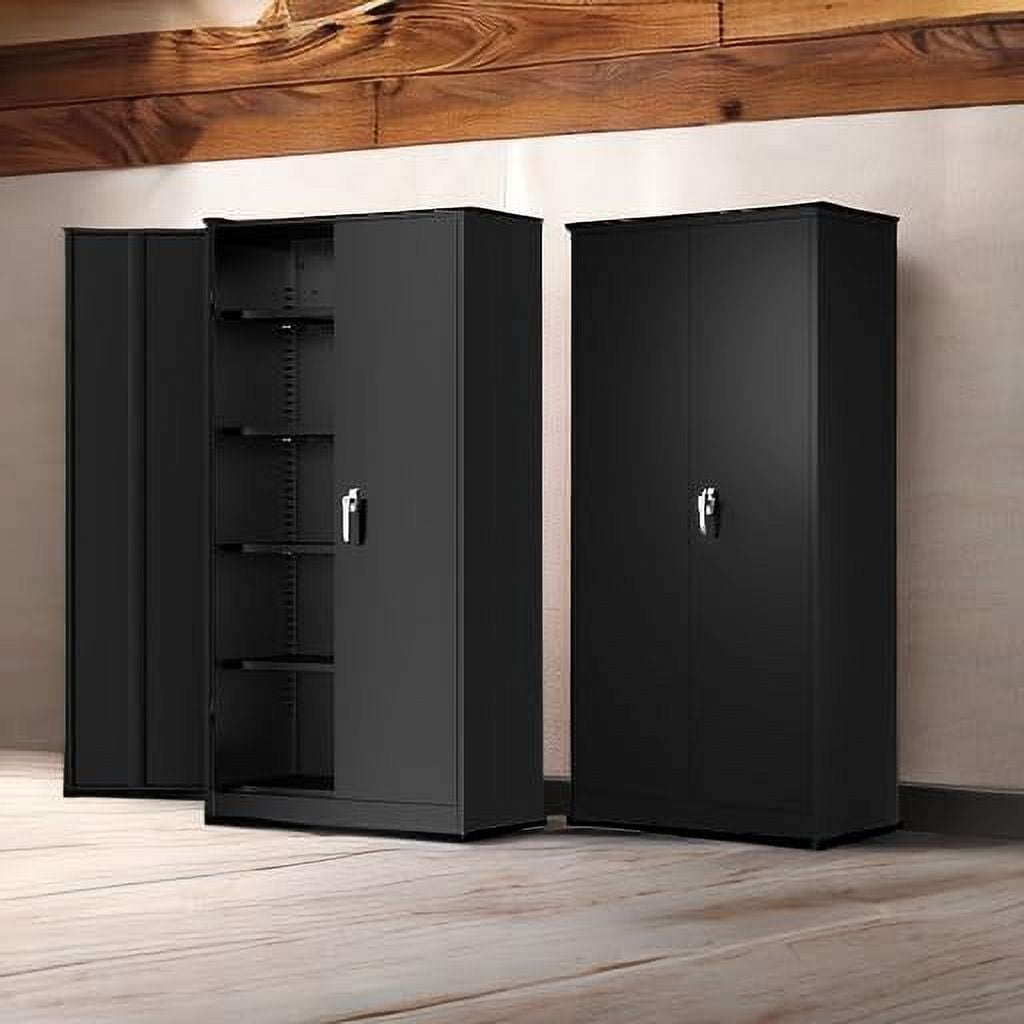 Lockable Cabinet Metal Storage Cabinet, 72" Locking Metal Storage ...