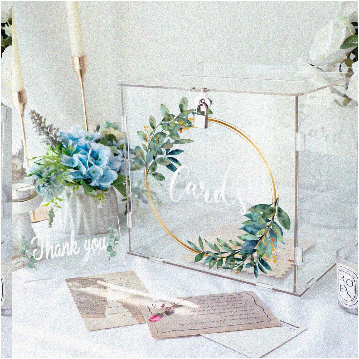Lockable Clear Acrylic Wedding Card Box - DIY Gift & Money Holder for ...