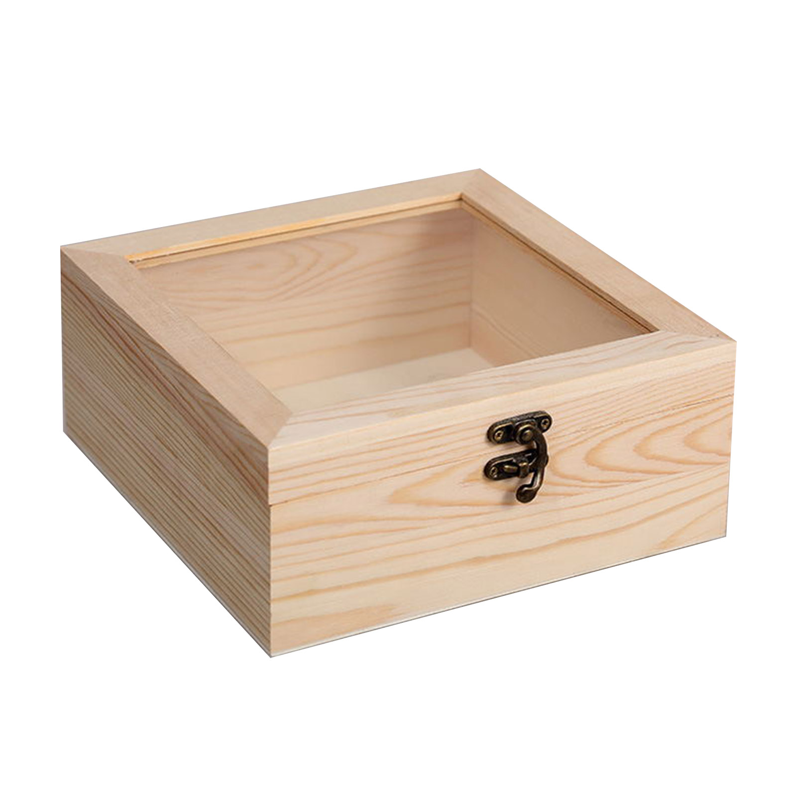 Lockable Decorative Wooden Storage Box Craft Souvenir DIY Organizer ...