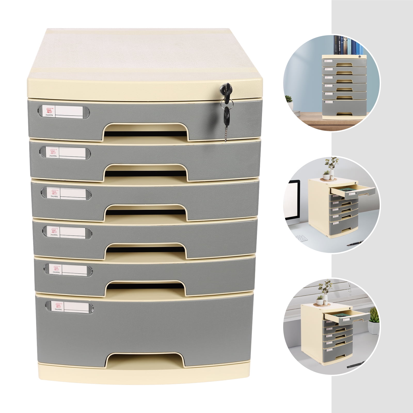 Lockable Desk Apothecary Cabinet with 6 Storage Drawers, Durable ...