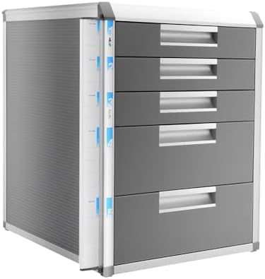 Lockable Document Storage Box, 5-Drawer File Organizer, Office Storage ...
