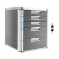 Lockable Document Storage Box 5-Drawer File Organizer, Storage Aluminum ...