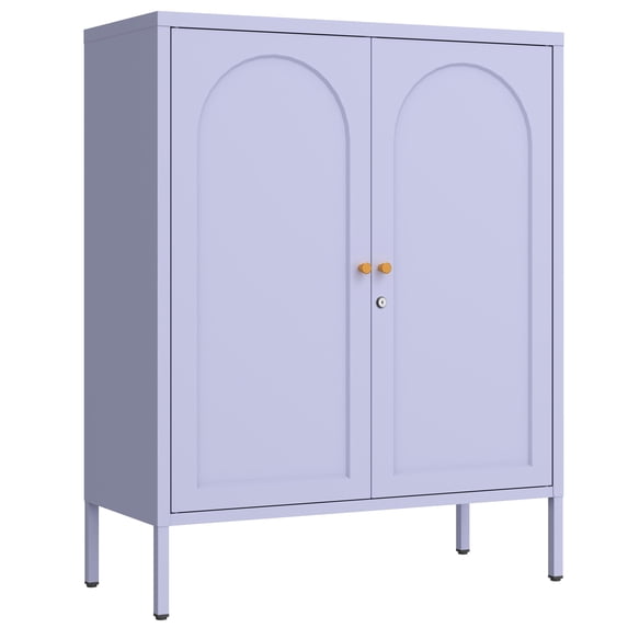 Lockable Double Door Accent Cabinet, Semi-circular Metal Door Locker ...