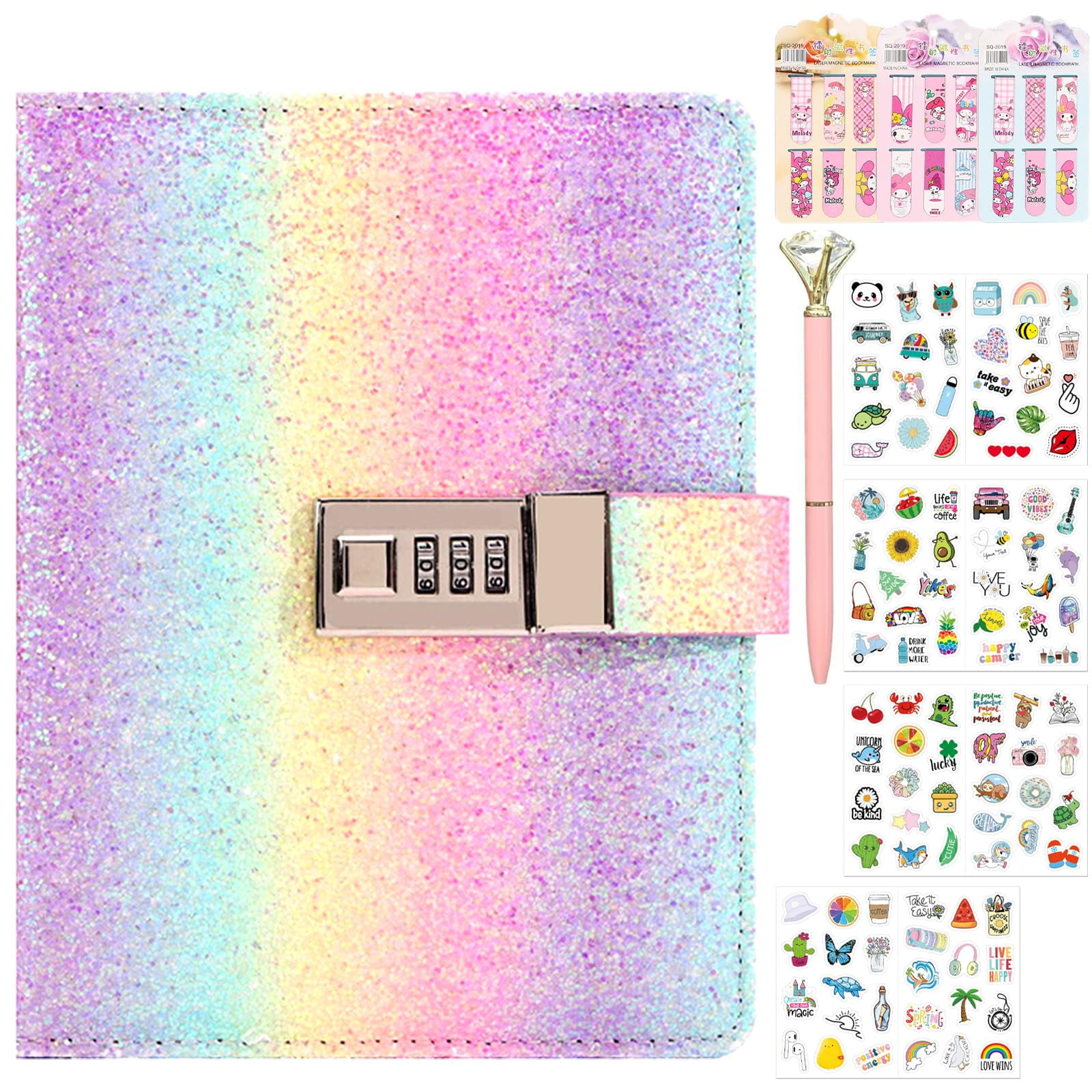 Lockable Journal with Stickers and Pens - Walmart.com