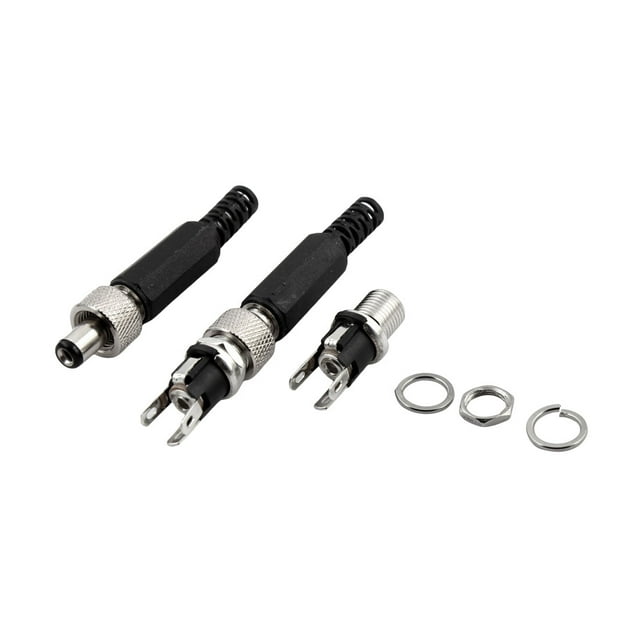 Lockable Male 5.5mm x 2.1mm DC Power Jack Socket Female Panel Connector ...