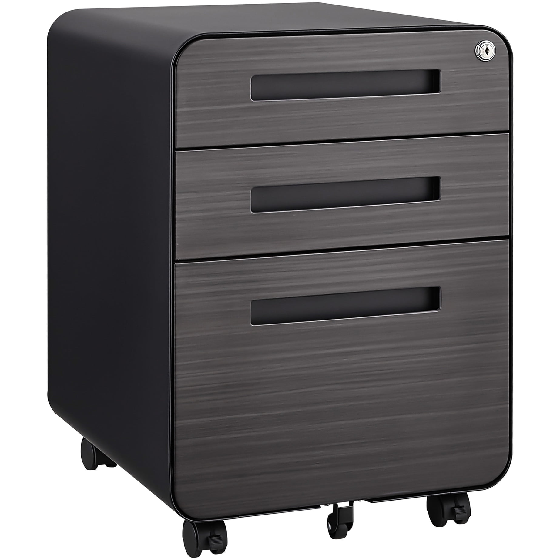 Lockable Metal Storage Cabinet+4 Universal Wheels (Front 2 Lockable ...