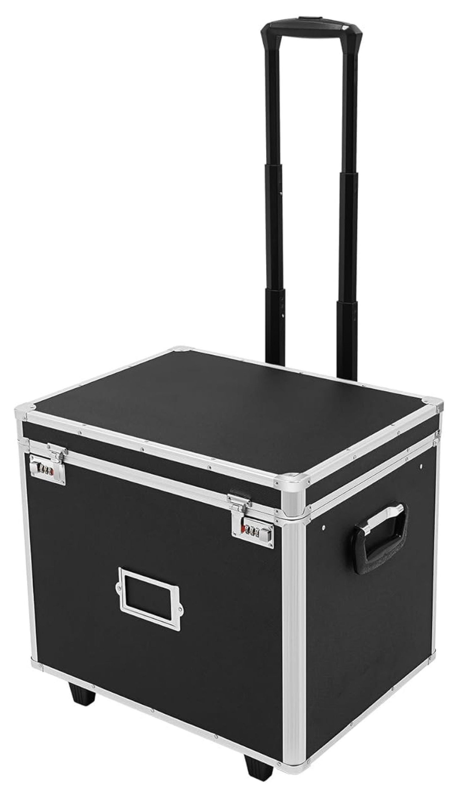 Lockable Mobile Rolling File Box with Pull Handle Portable Rolling Case ...