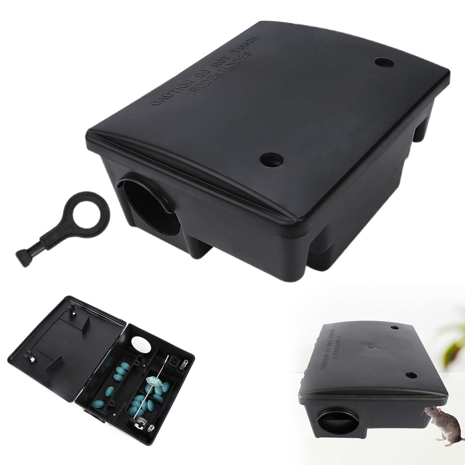Lockable Mouse Bait Station Box Tamper-Resistant Pet Safe for Indoor ...