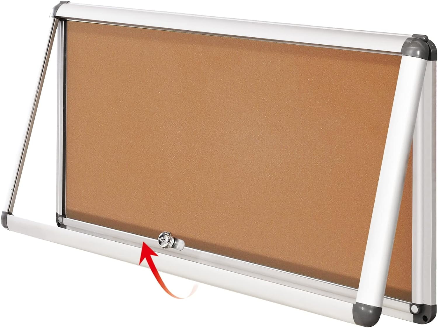 Lockable Noticeboard Wall-Mounted Bulletin Pin Cork Boards Message ...
