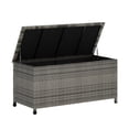 Lockable Outdoor Deck Box with Wheels, Extra Large 185 Gallon PE Rattan ...