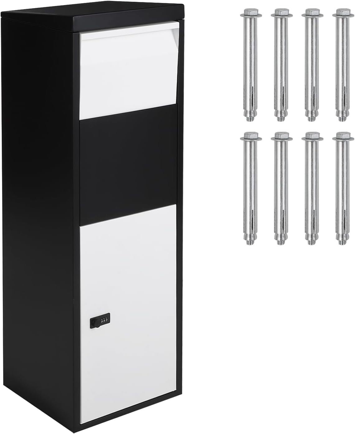 Lockable Outdoor Package Delivery Box, Large Waterproof Mailbox w/Anti ...