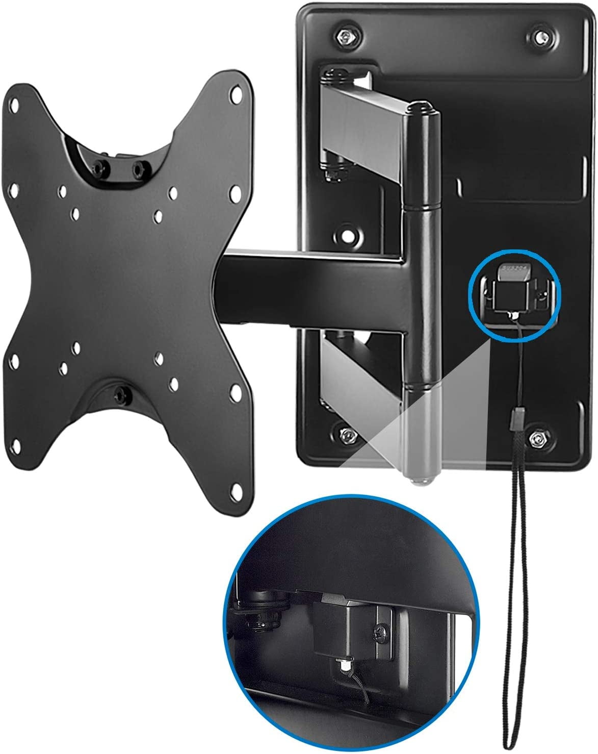 Lockable RV TV Wall Mount with Quick Release, Full Motion Flat Screen ...