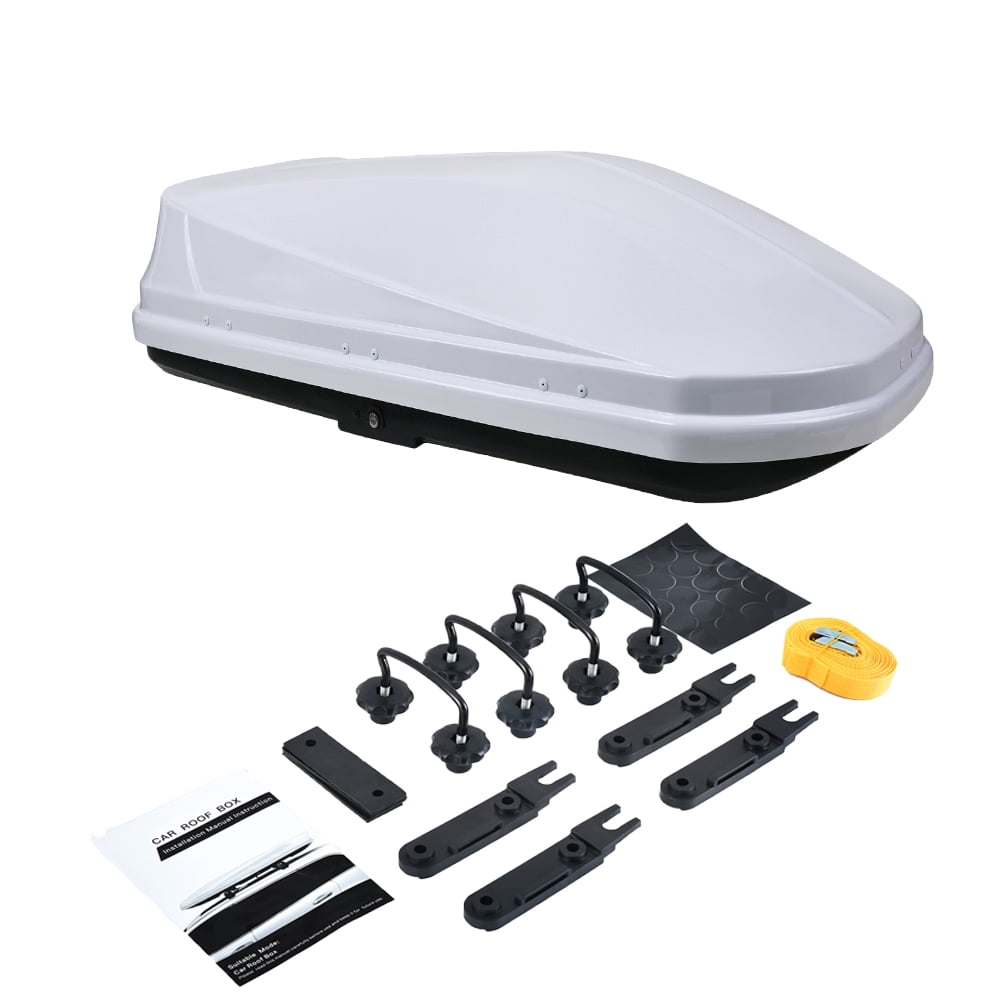 Lockable Roof Rack, 14 Cubic Foot Heavy-Duty Hardshell Roof Box, Tool ...