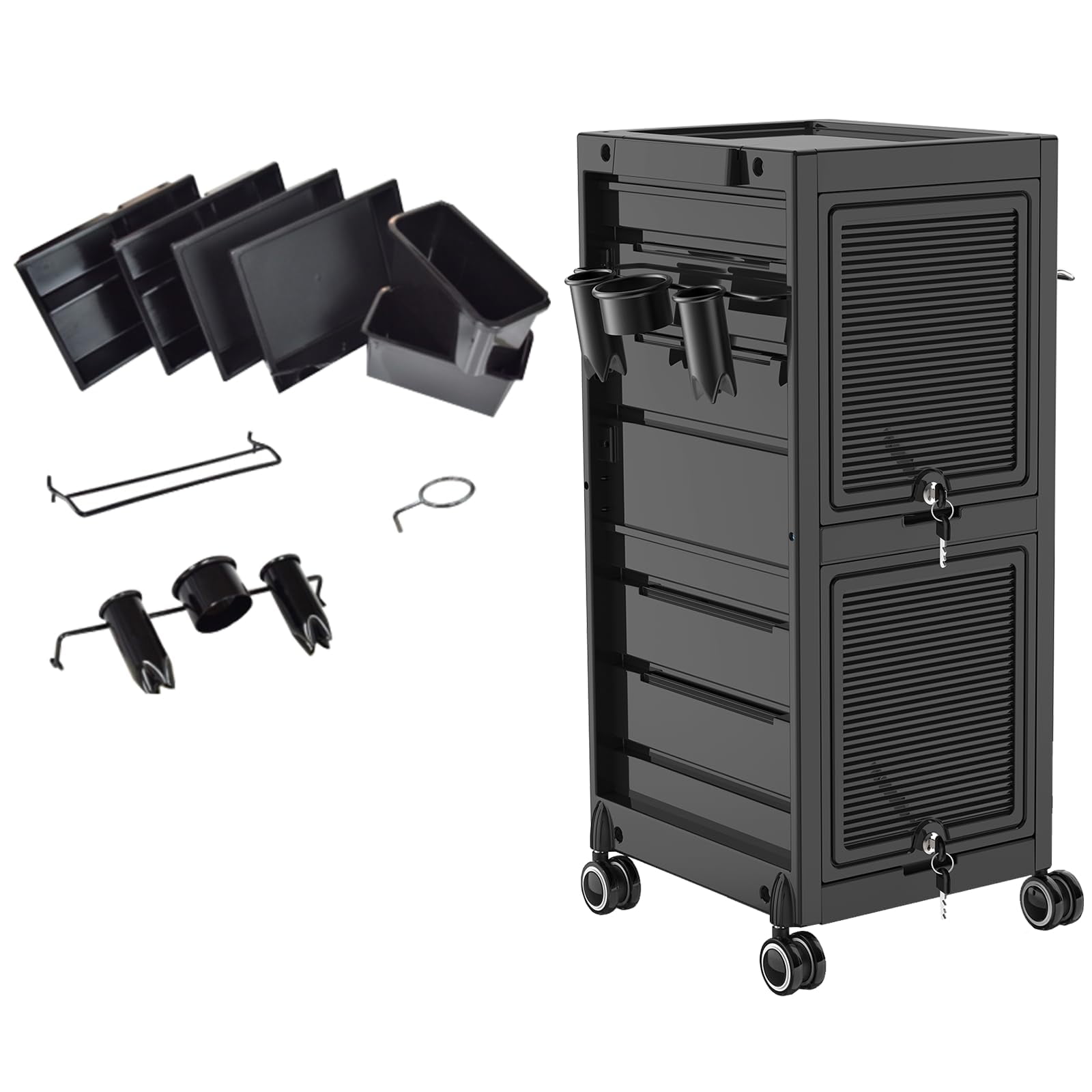 Lockable Salon Trolley Cart with Wheels and 6 Drawers, Versatile Salon ...