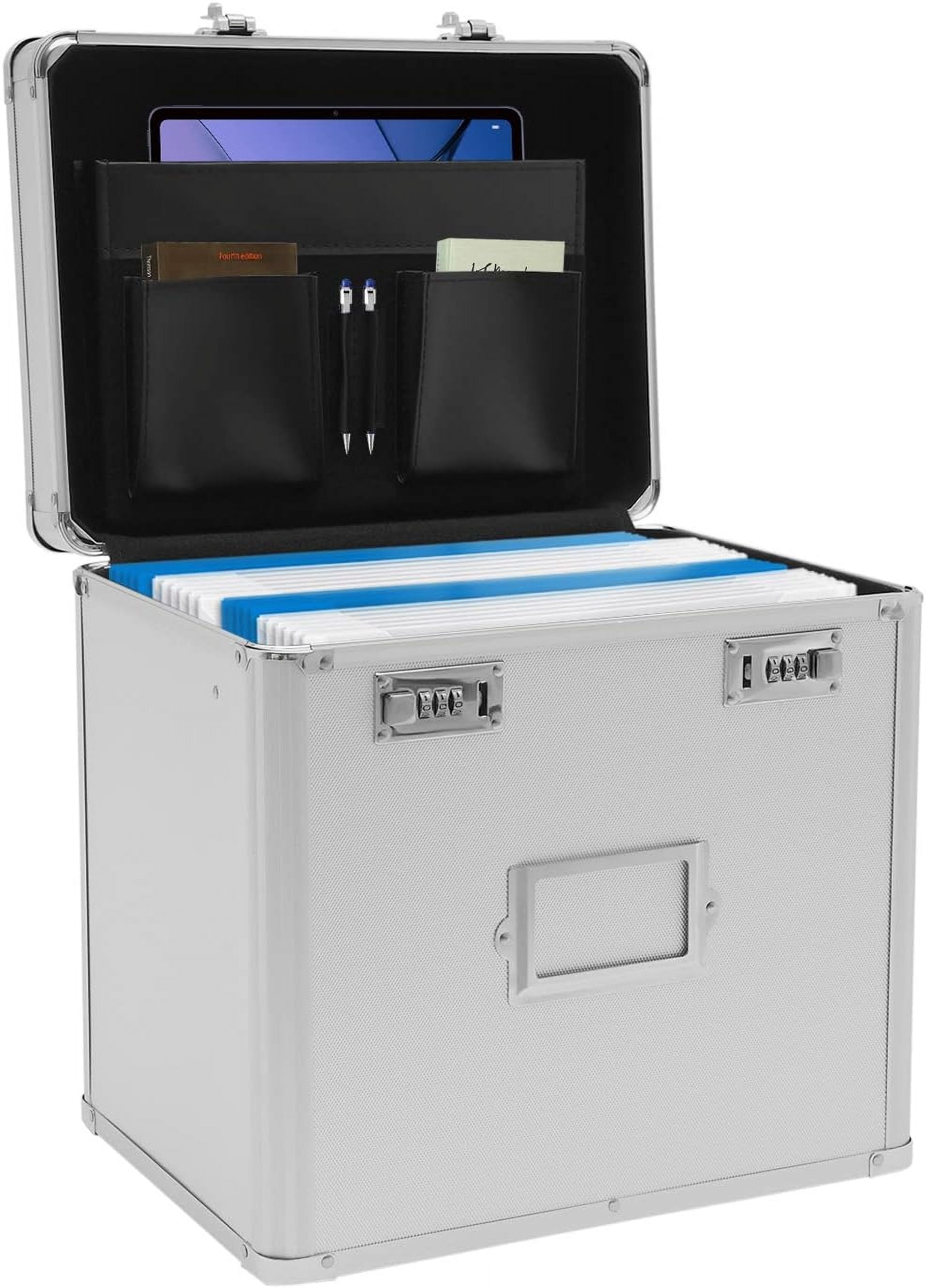 Lockable Security Chest, Potable Metal Box Safe Waterproof Fireproof ...