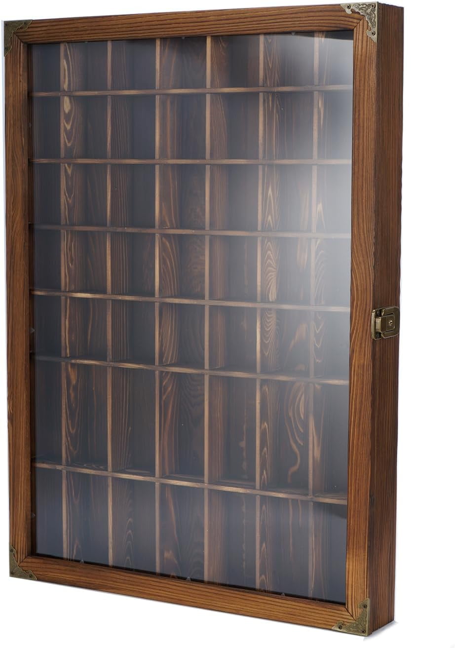 Lockable Shot Glass Display Case Rustic Wood Shot Glasses Holder Wall ...