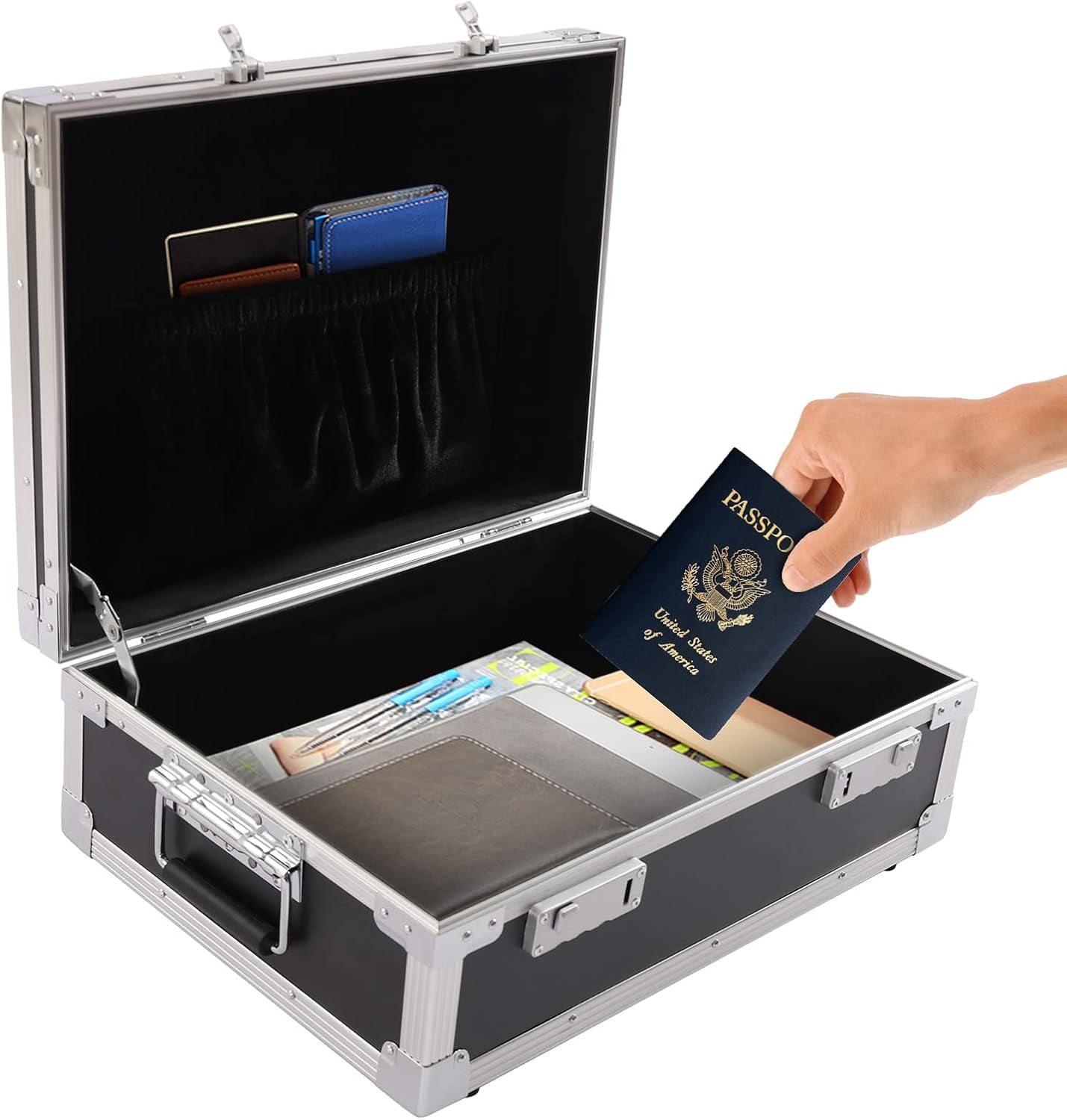 Lockable Storage Box, 18 * 13 * 6.5in Medicine Personal Item Lock Box ...