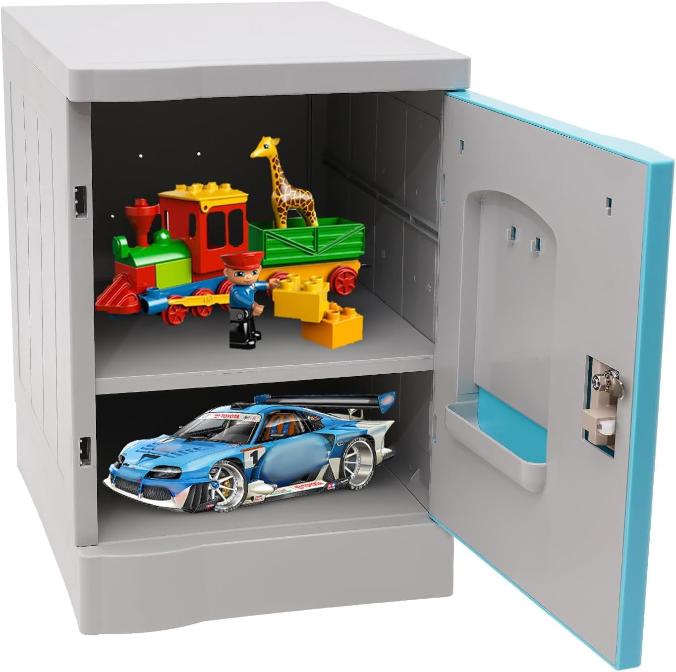 Lockable Storage Cabinet 19" with Keys, Metal Locker Footlocker ...