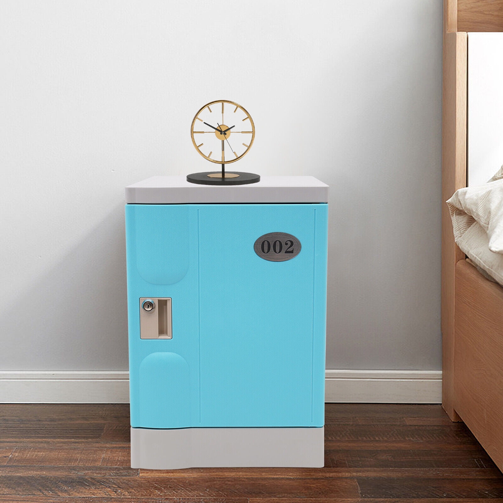 Lockable Storage Cabinet W/Keys, 2-Tier Safe Footlocker Nightstand Toy ...