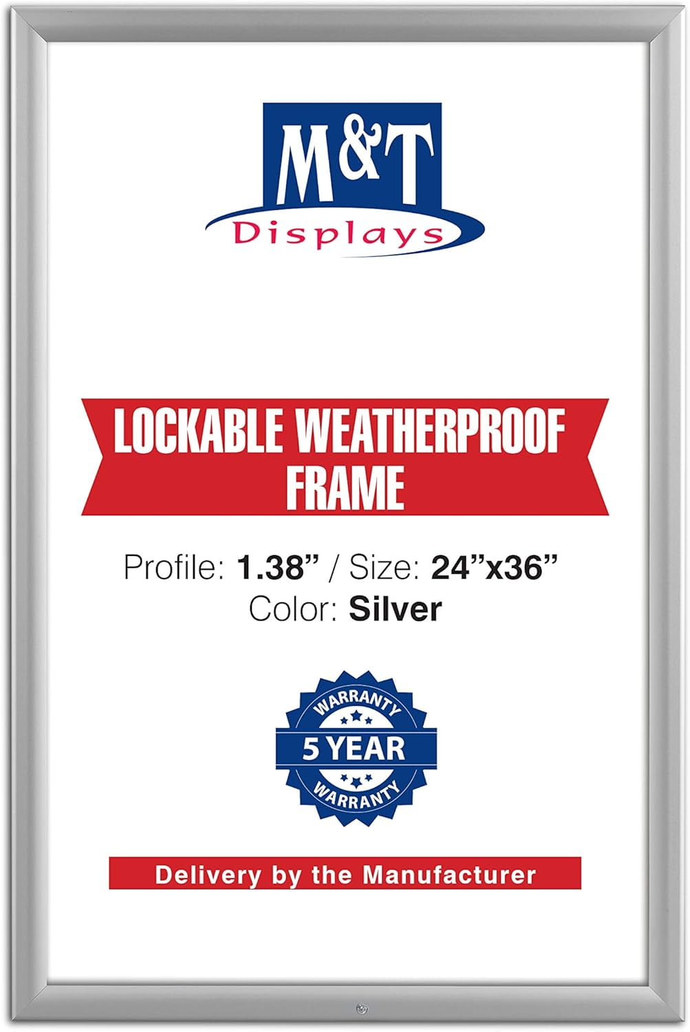 Lockable Weatherproof Frame 24'' X 36''inches Poster Size ,1.38 ...