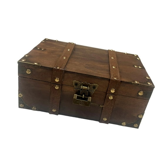 Lockable Wooden Trinket Box with Lock Antique Style Storage Chest for ...