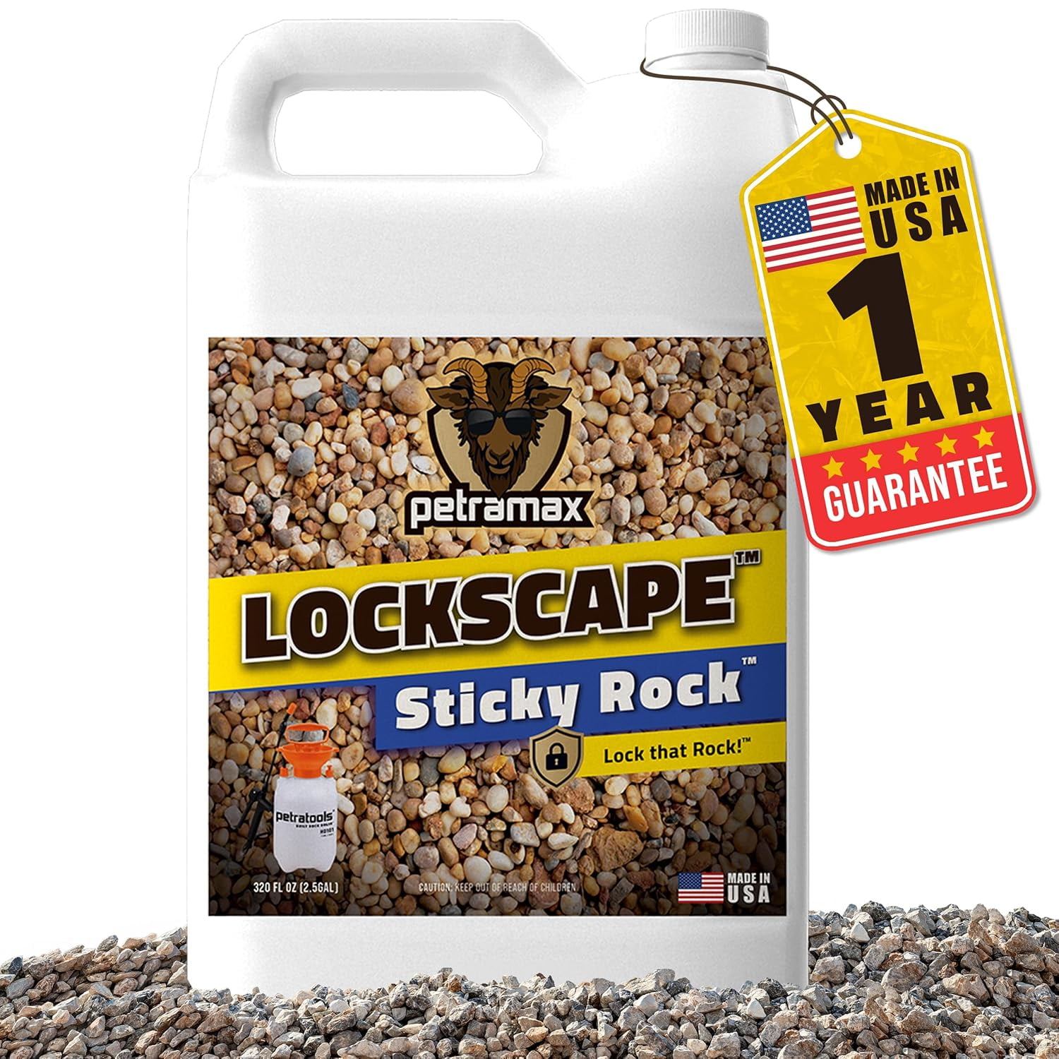 Lockdown Sticky Rock Glue for Landscaping (2.5 Gallon) - Super Adhesive ...