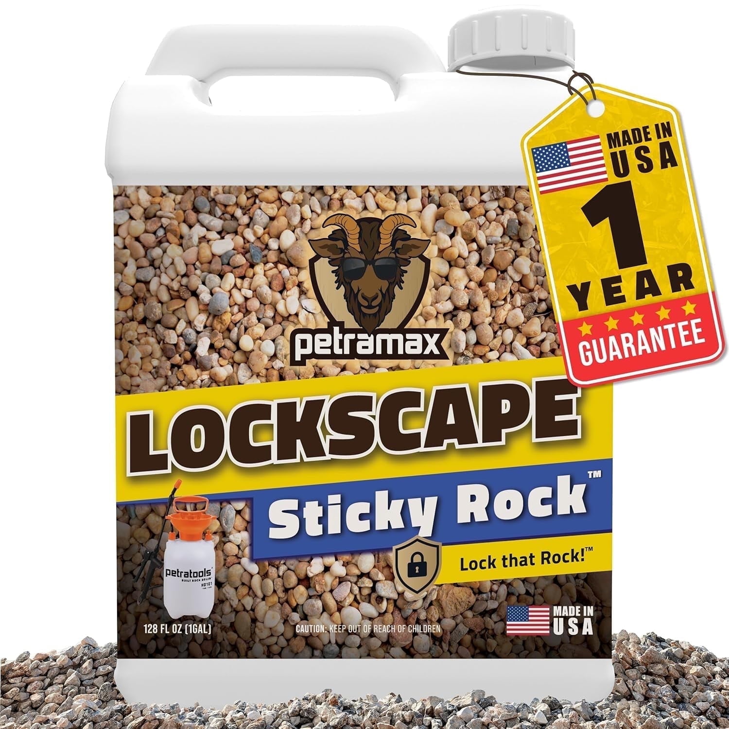 PetraMax Lockscape Sticky Rock Glue, Clear Adhesive for Gravel and ...