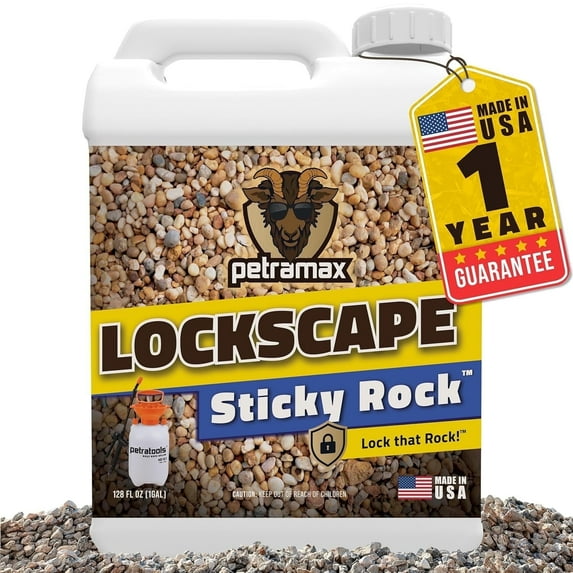 PetraMax Lockscape Sticky Rock Glue, Clear Adhesive for Gravel and ...